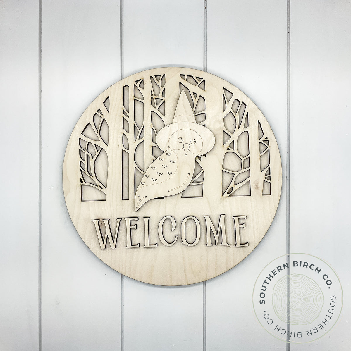 Welcome 3D Round Blank (Owl) | Southern Birch Company