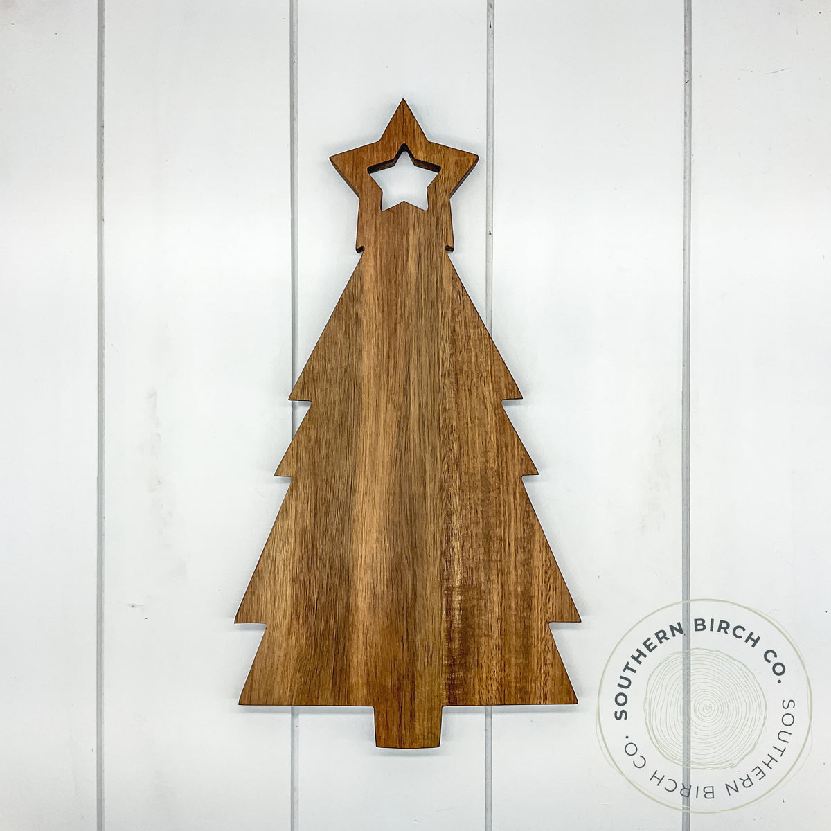 Acacia Wood Cutting Board (Christmas Tree with Star) | Southern Birch ...