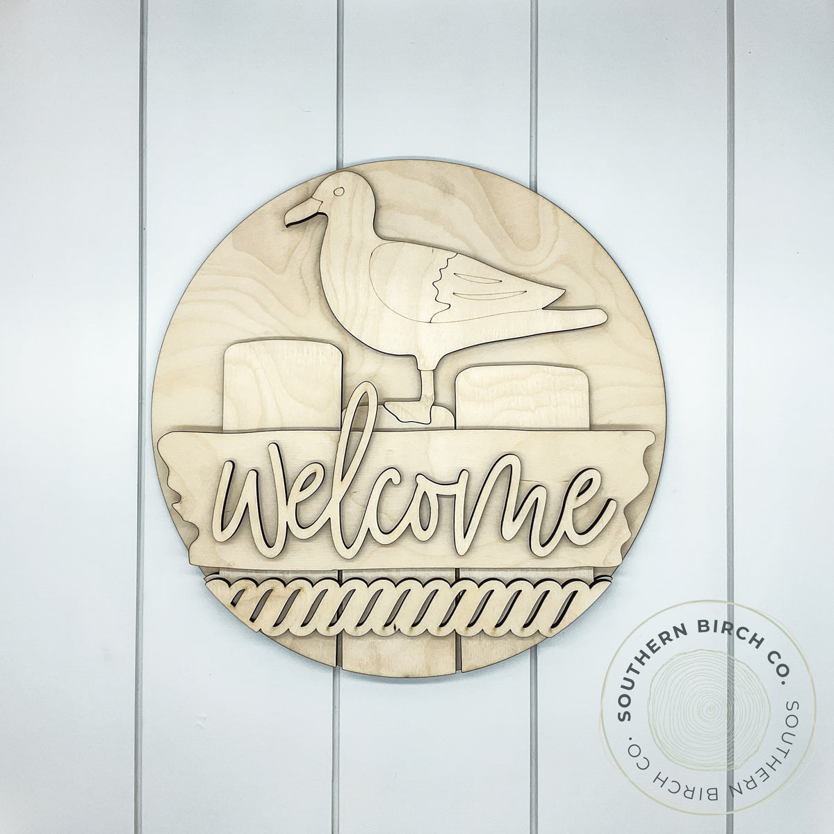 Welcome 3D Round Blank (Seagull) | Southern Birch Company