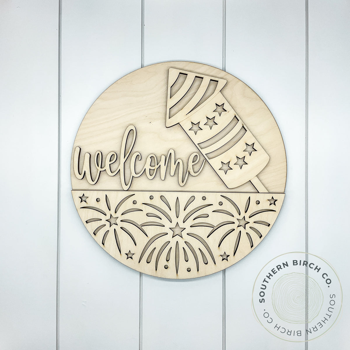 Welcome 3D Round Blank (Firework) | Southern Birch Company