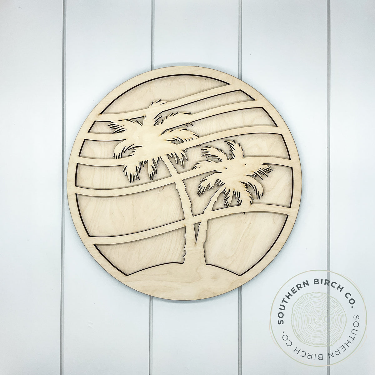 Palm Trees 3D Round Blank | Southern Birch Company