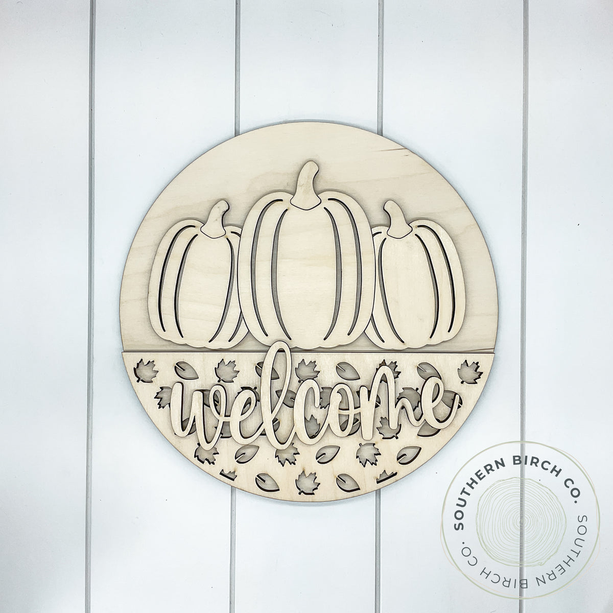 Welcome 3D Round Blank (Pumpkins) | Southern Birch Company