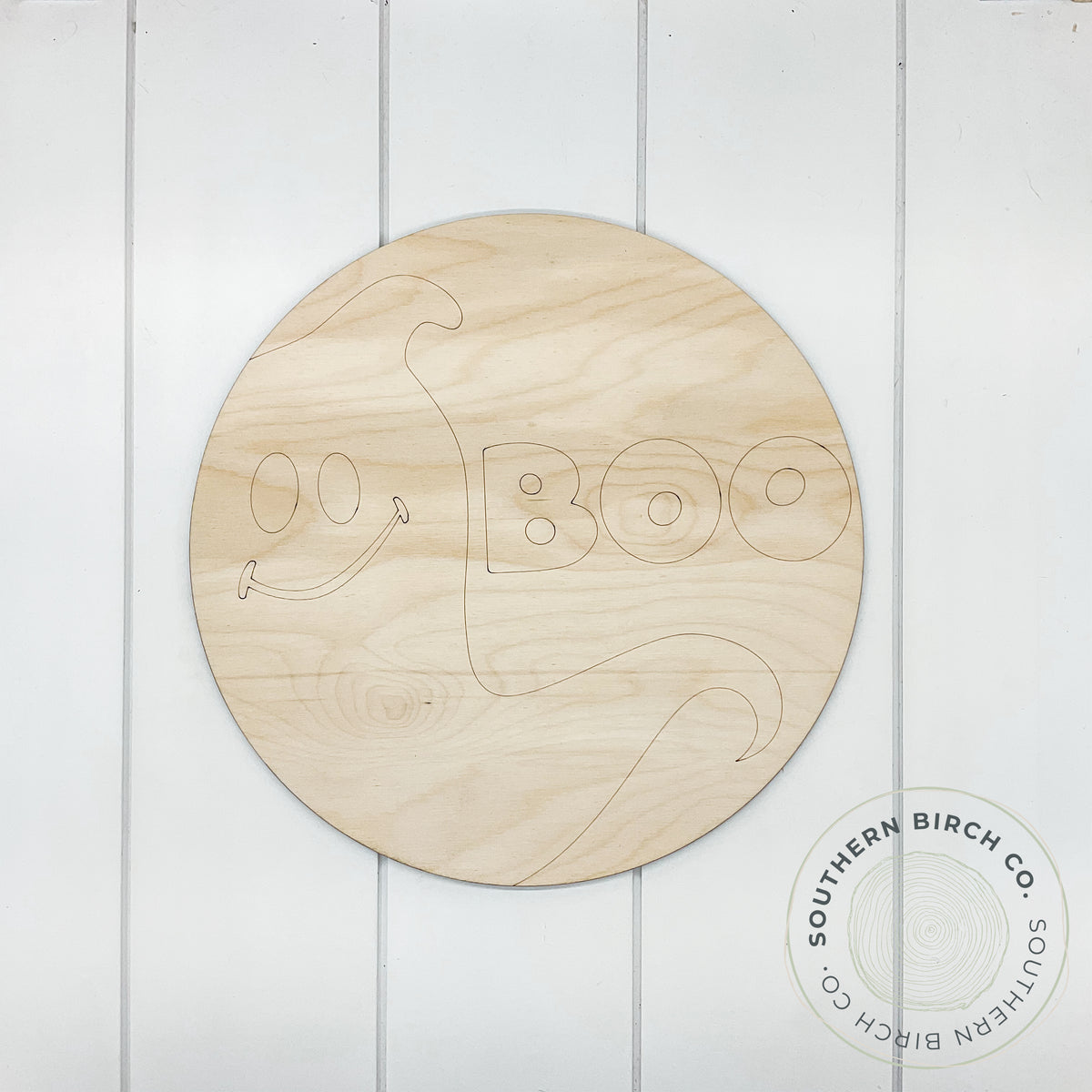 Boo Etched Round Blank | Southern Birch Company
