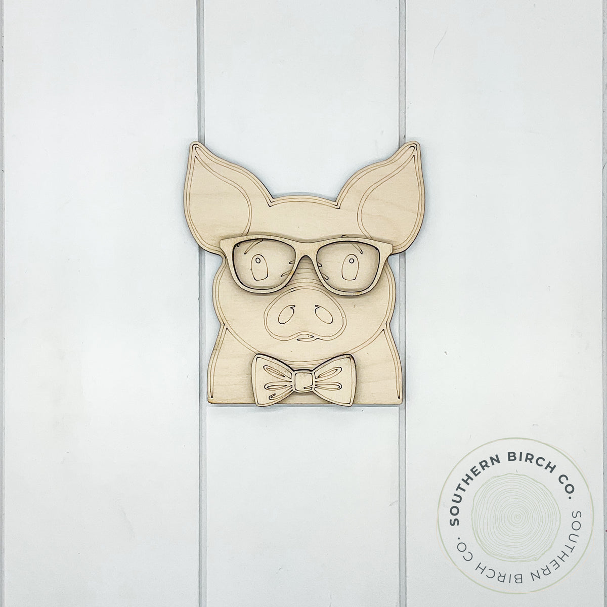 Pig with Glasses Blank | Southern Birch Company