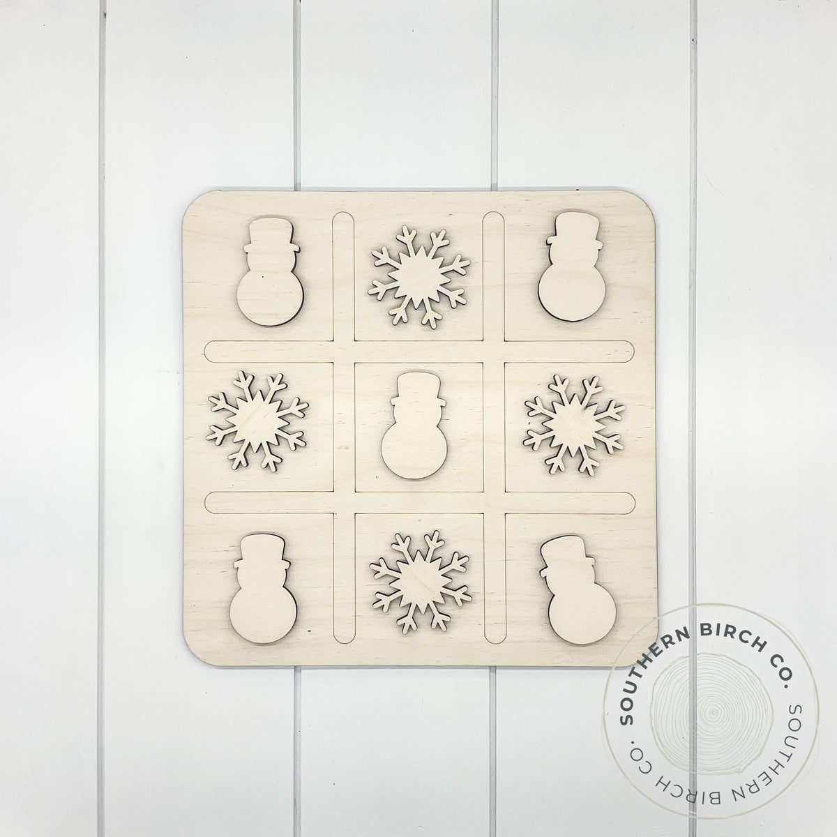 Tic Tac Toe Game (Snowman/Snowflake) | Southern Birch Company
