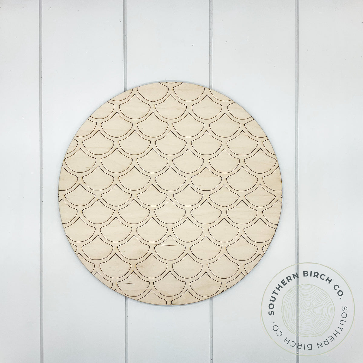 Mermaid Print Etched Round Blank | Southern Birch Company